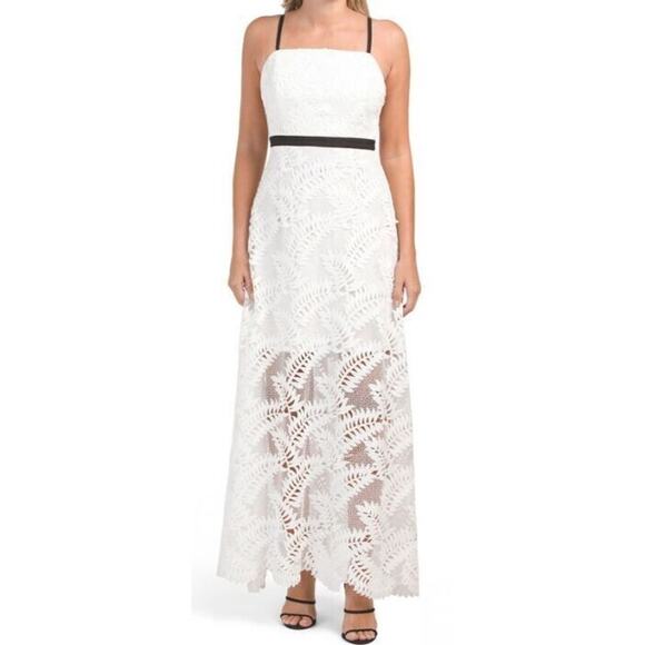 Milly | Dresses | C2 Nwt Milly Leighton White Tropical Palm Lace Open ...